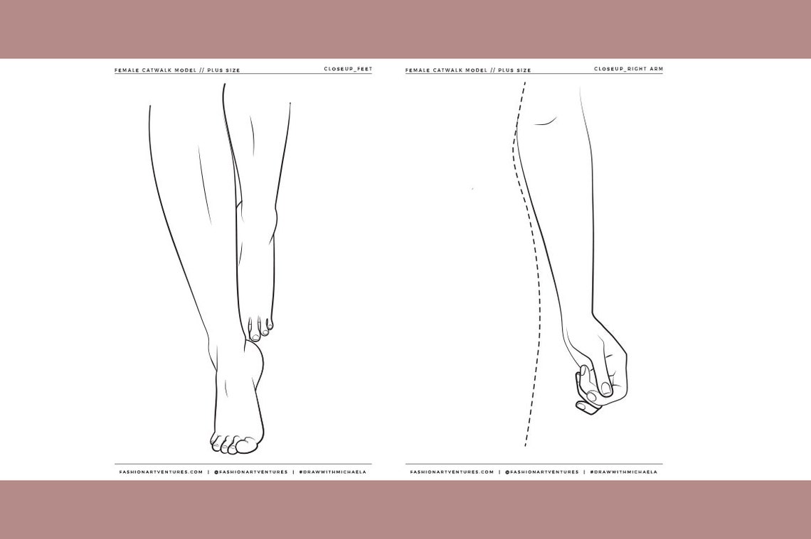Plus Size Female Catwalk Model Printable Fashion Template - Etsy Canada