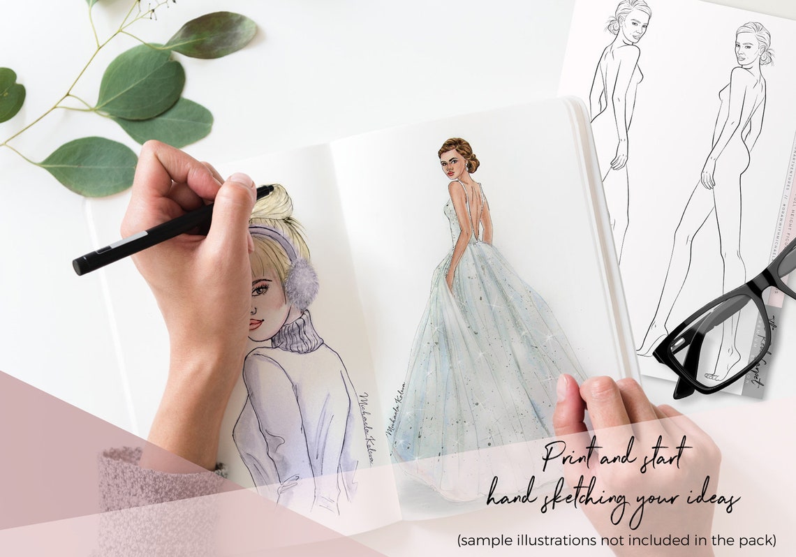 Over the Shoulder Vector Model Printable Fashion Template, Fashion ...