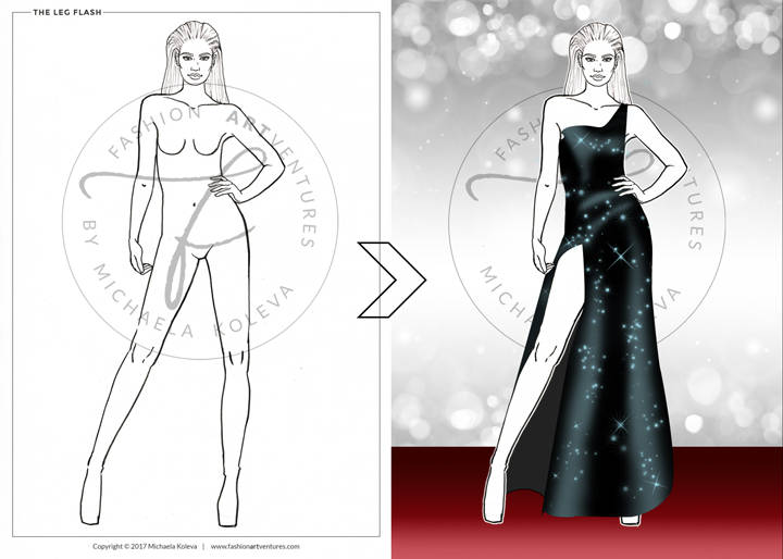 The Leg Flash Fashion Template Fashion Illustration - Etsy