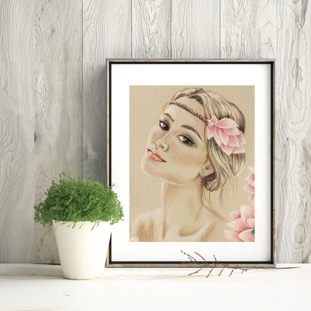 Hand Drawn Custom Portrait, Gift for Her - Etsy