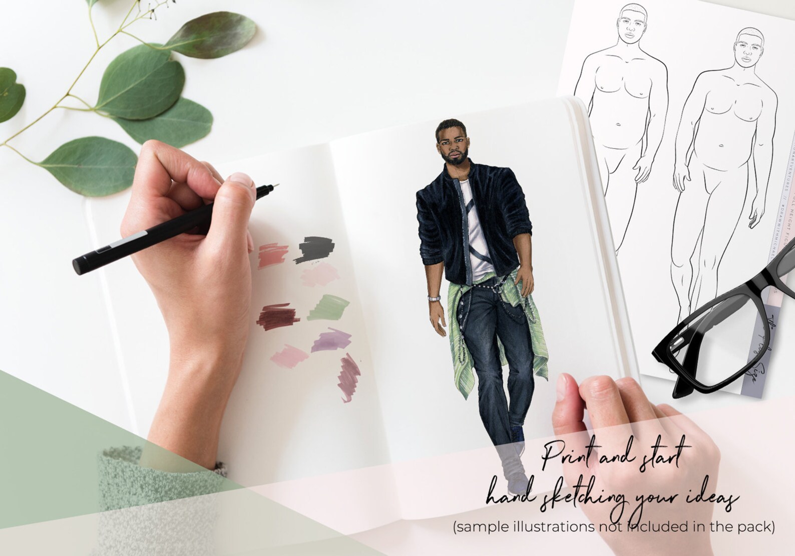 Plus Size Male Catwalk Model Printable 10 Head Figure | Fashion ...