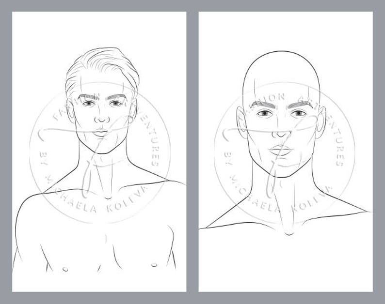Male Catwalk Model Printable Fashion Template, Fashion Illustration ...