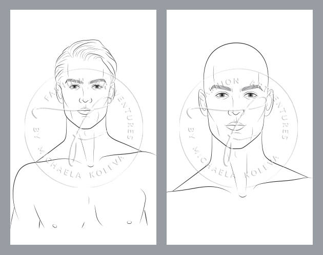 Male Catwalk Model Printable Fashion Template, Fashion Illustration ...