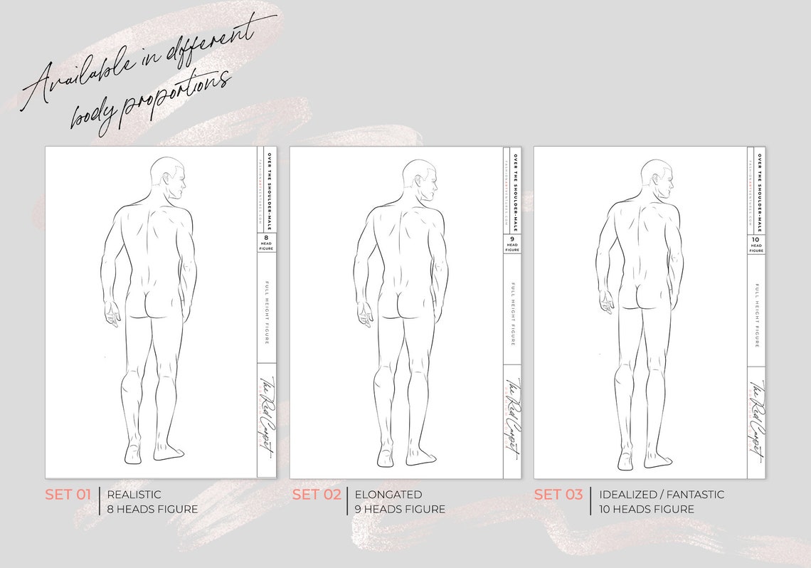 Male Fashion Figure: 8 9 10 Head Croquis Fashion Template - Etsy