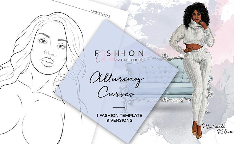 Alluring Curves Printable | Plus Size Fashion Template,fashion ...