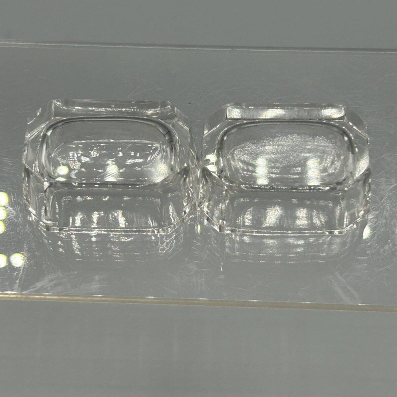 Antique 1880 Central Glass Beveled Rectangular Salt Cellars HJ Reprint ...