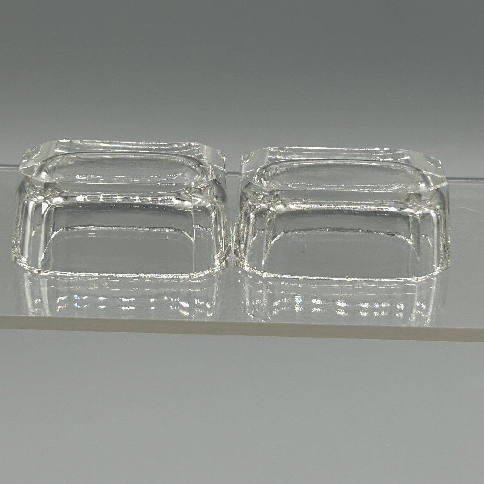 Antique 1880 Central Glass Beveled Rectangular Salt Cellars HJ Reprint ...