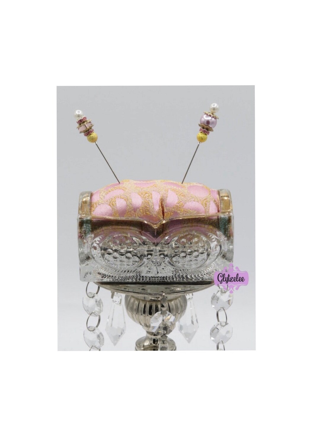 Upcycled Vintage Rectangular Master Salt Cellar With Gold Rim Brocade ...