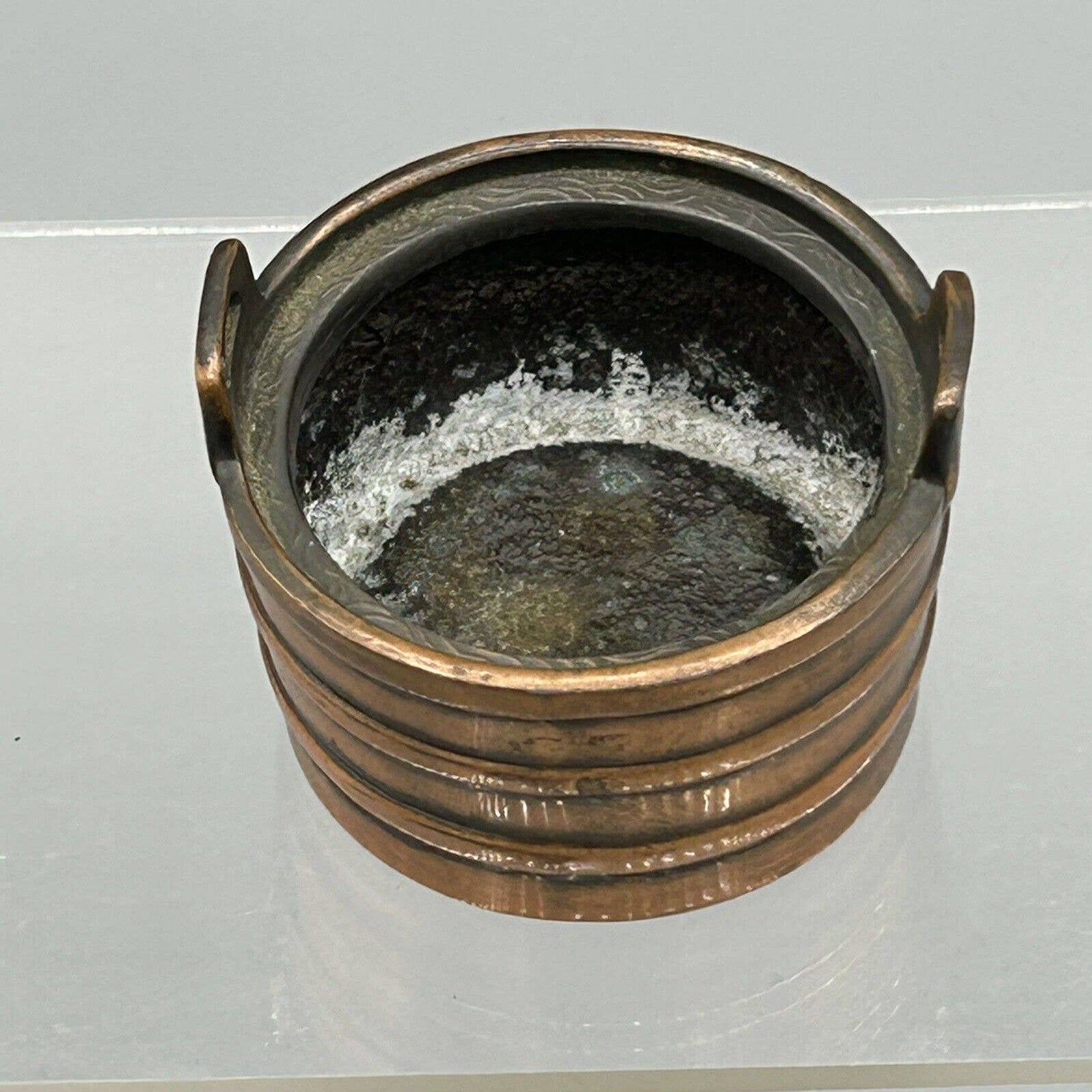 Copper Bucket Barrel Open Salt Cellar Handles Heavy Vintage - Etsy