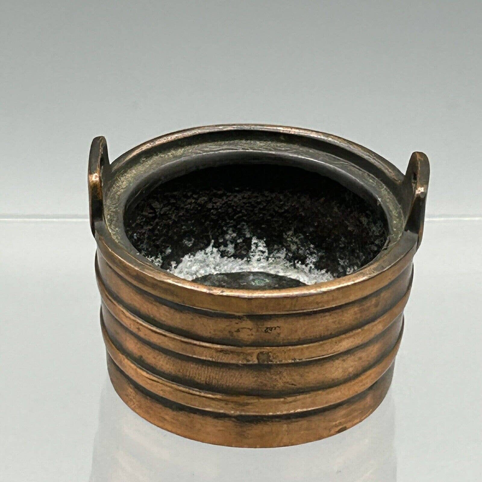 Copper Bucket Barrel Open Salt Cellar Handles Heavy Vintage - Etsy