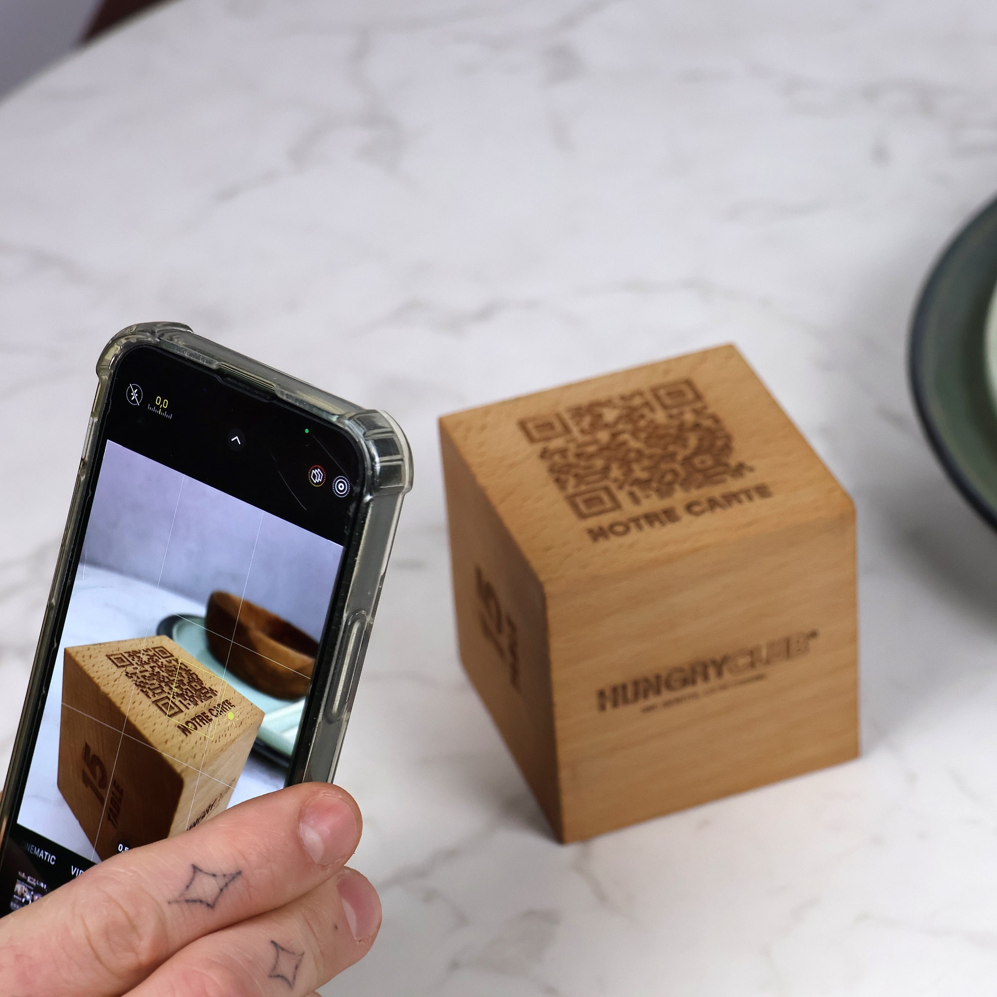 Personalized Wooden Cube QR Code Menu Laser Engraving - Etsy Canada