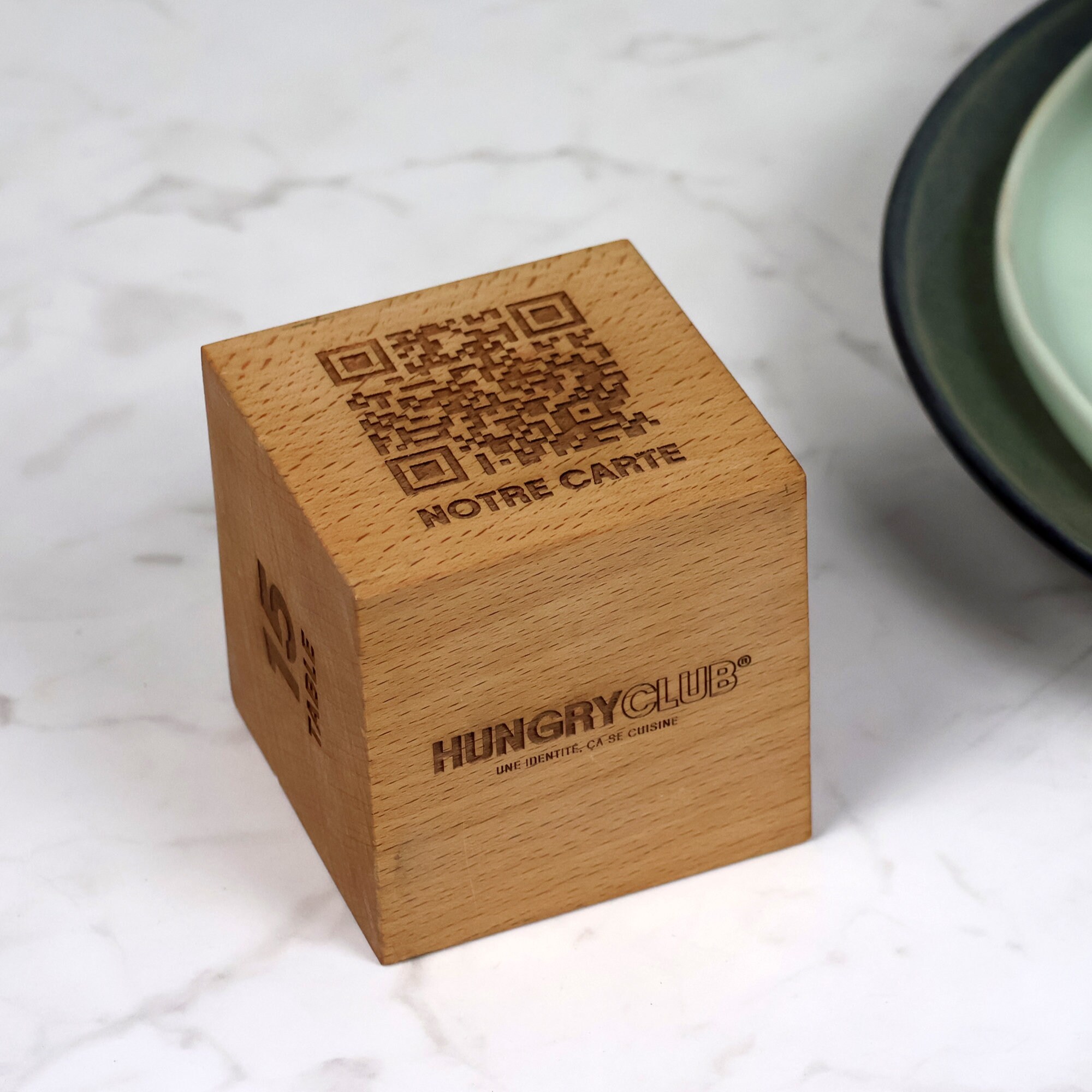 Personalized Wooden Cube QR Code Menu Laser Engraving - Etsy Canada