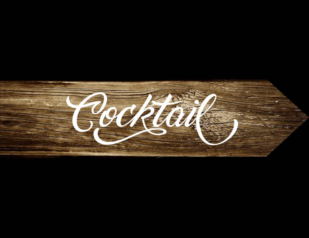 Cocktail Sign, Wooden Directional Sign, Arrow Sign, Hand Painted - Etsy