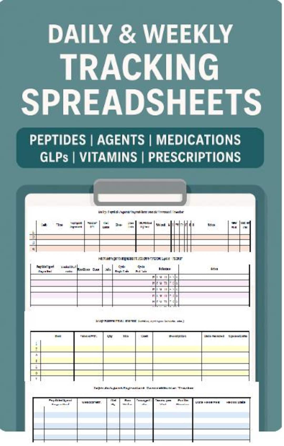 Prescription, Medicine, Supplement, Peptide Tracker - Etsy