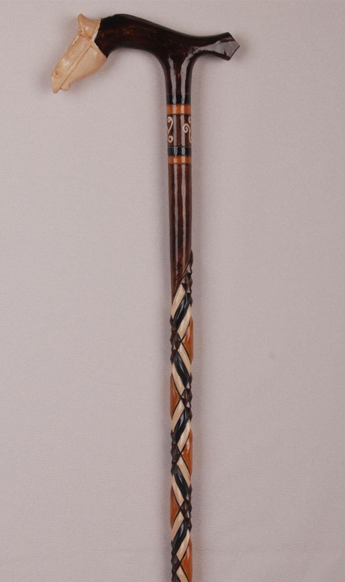 Handmade-horse-head-wood-cane-walking Stick Bk3 - Etsy
