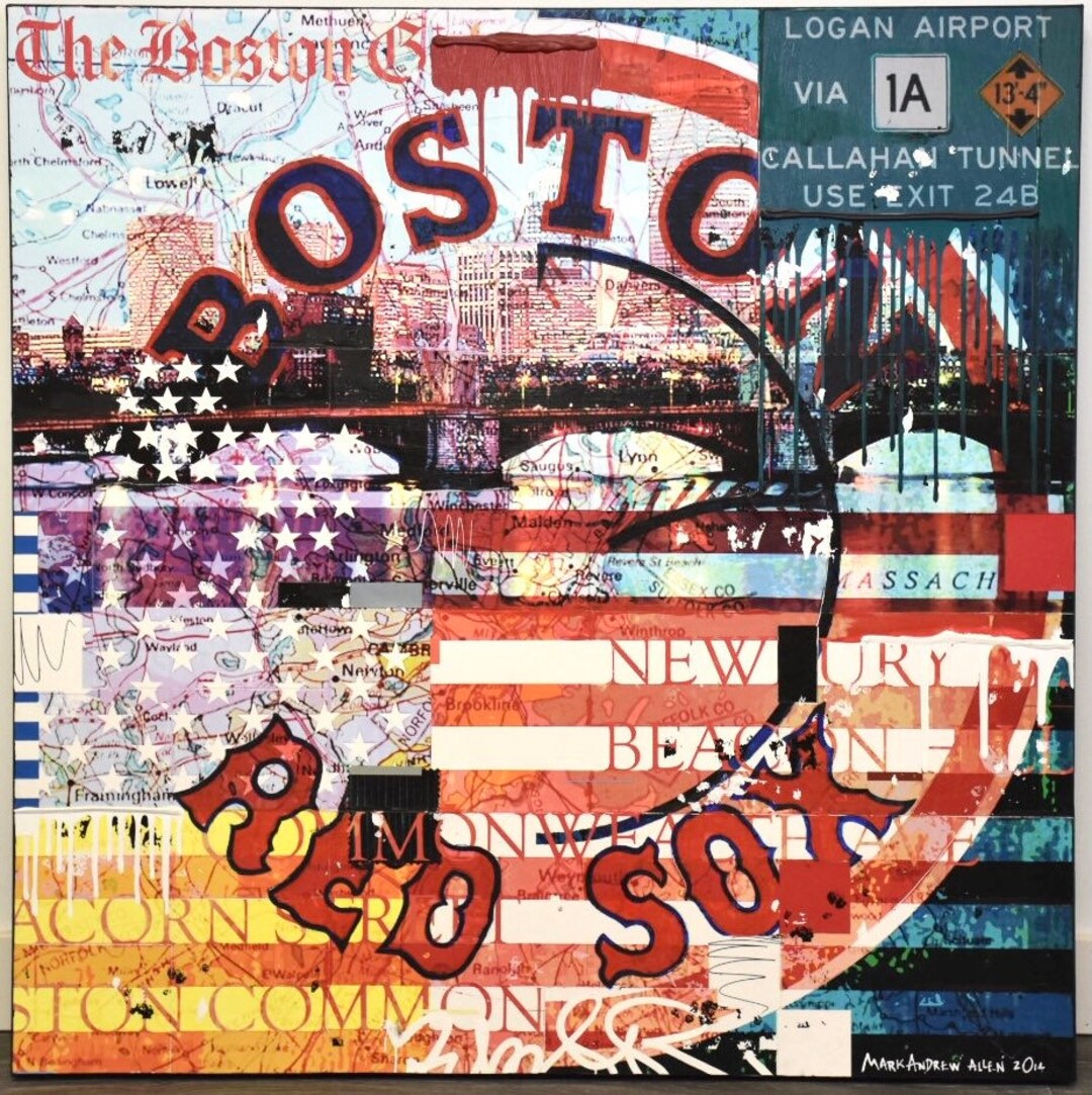 Mixed Media Boston Painting by Mark Andrew Allen - Etsy