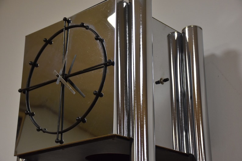 Modern Chrome Clock - Etsy