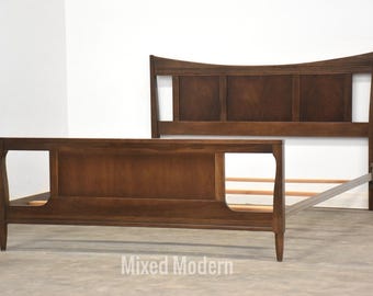 Walnut Mid Century Full Bed - Etsy