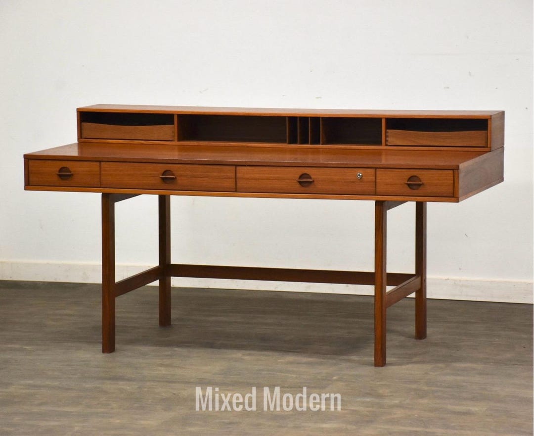 Peter Løvig Nielsen Danish Flip Top Teak Desk - Etsy