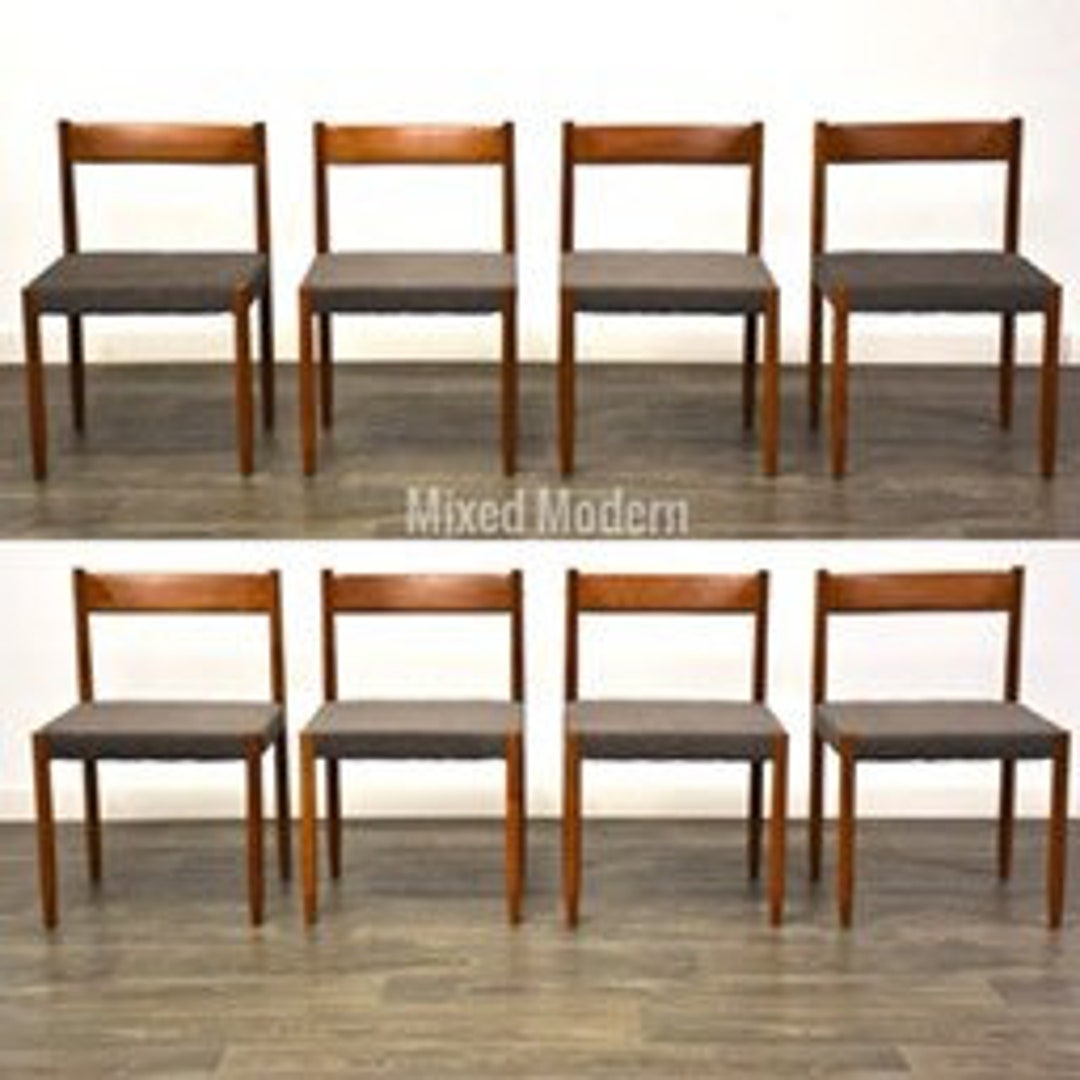Teak MCM Dining Chairs- Set of 8 - Etsy