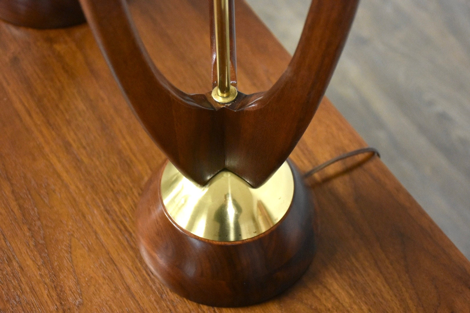 Walnut Table Lamps by Modeline A Pair - Etsy