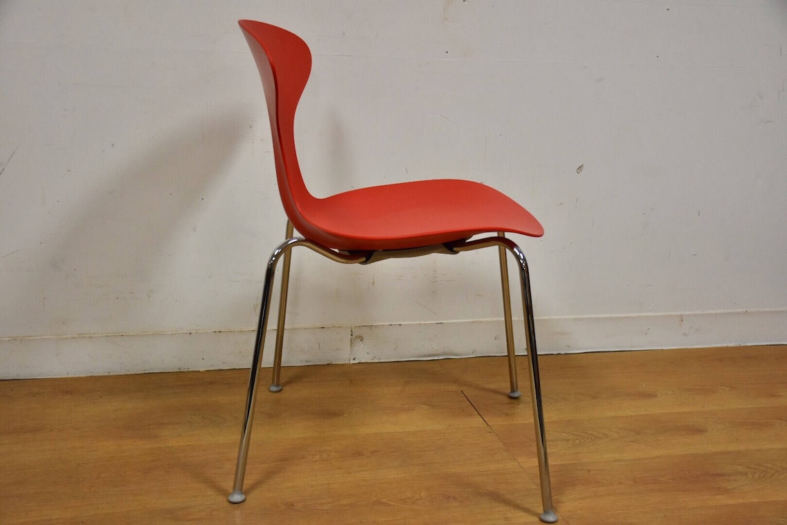 Red Bernhardt Chrome Task Desk Chair - Etsy