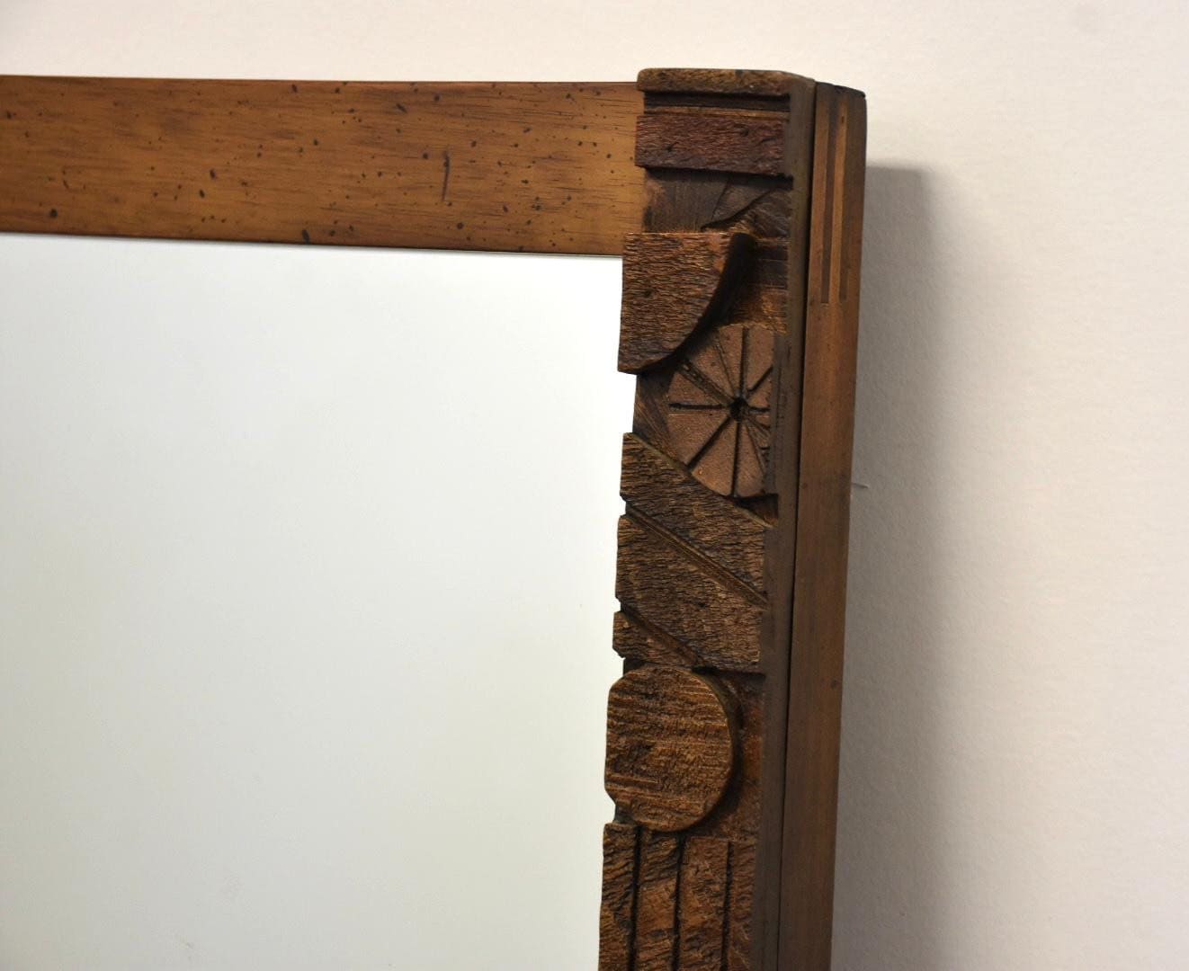 Brutalist MCM Mirror by Lane - Etsy