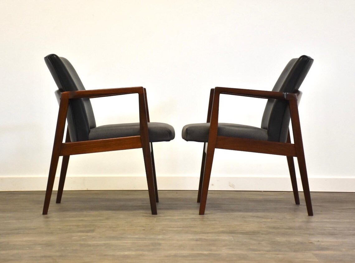 Walnut MCM Lounge Chairs a Pair | Etsy