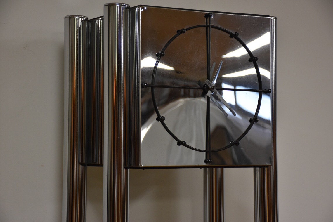 Modern Chrome Clock - Etsy