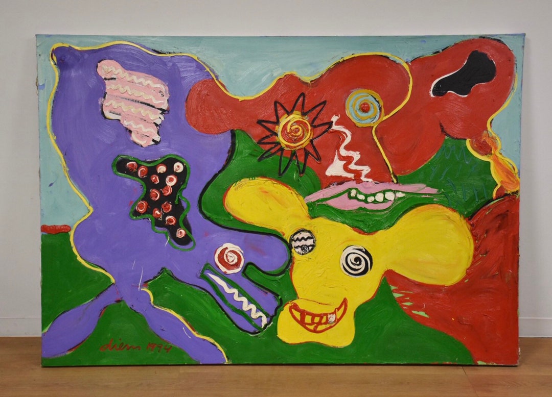 Original Large Peter Diem "three Cows" Impressionist Painting - Etsy