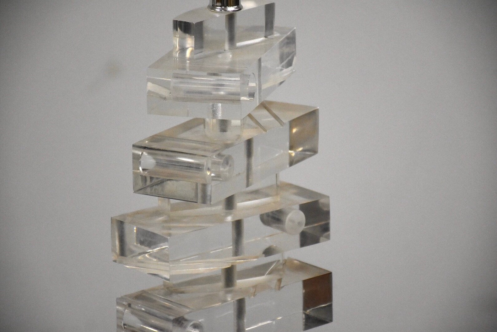 Stacked Lucite Table Lamps A Pair - Etsy
