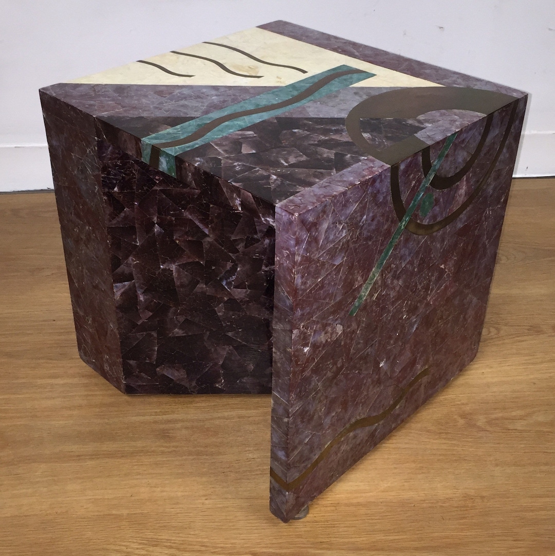 Tavola by Oggetti Tessellated Stone Modern End Table - Etsy