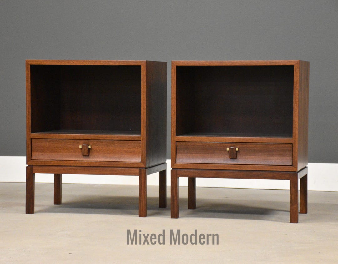 Refinished Edward Wormley for Dunbar Walnut Nightstands - A Pair - Etsy