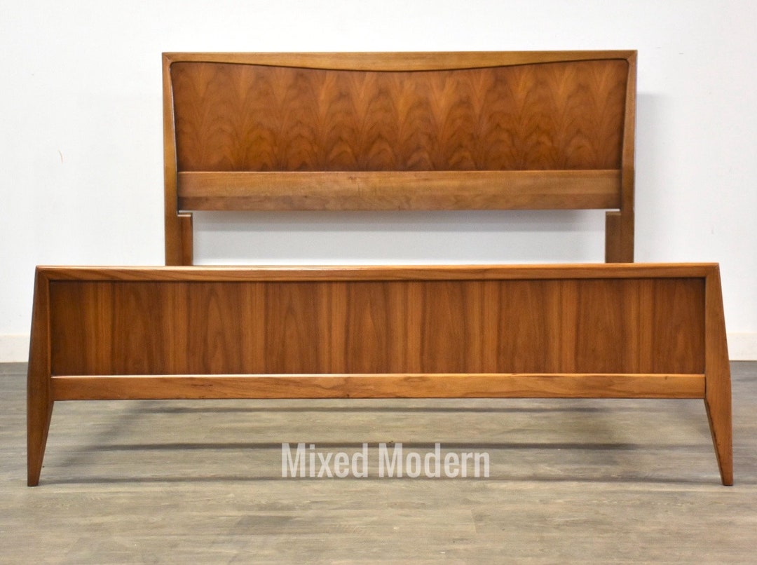 Walnut Mid Century Full Bed - Etsy