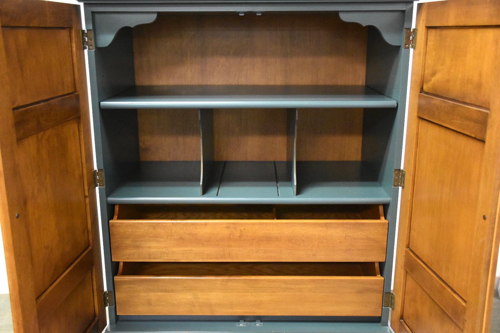 Solid Maple Stenciled Harvest Armoire Dresser by Hitchcock - Etsy