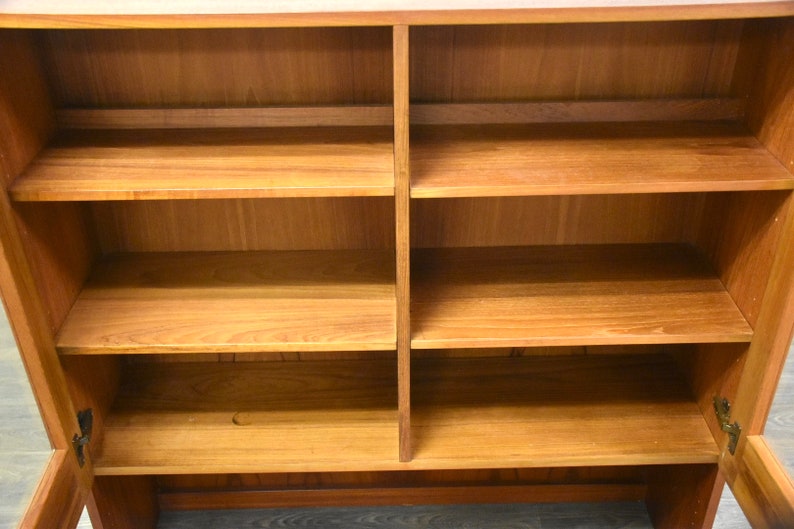 Danish Modern Teak Bookcase Display Cabinet - Etsy