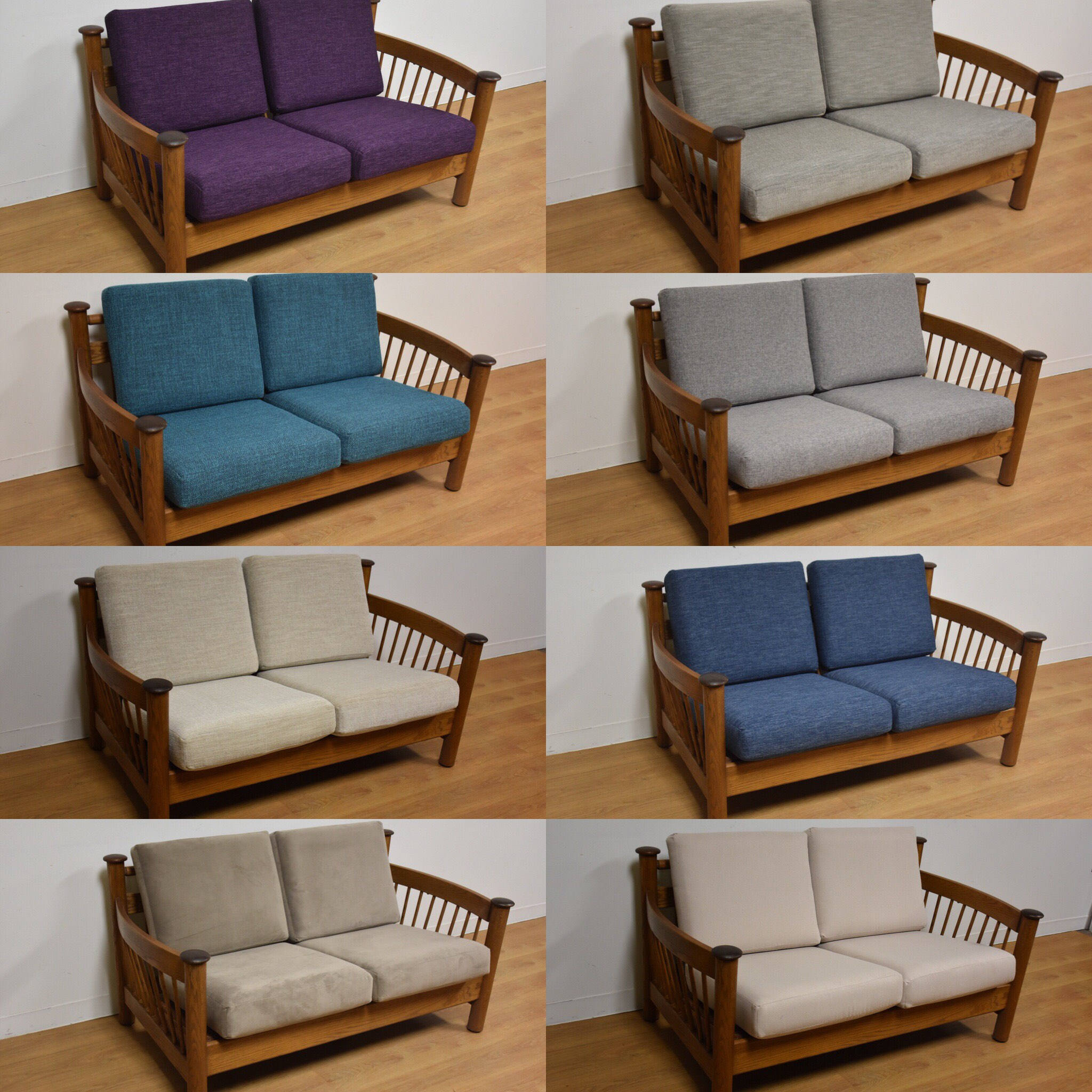 Modern Oak Sofa Loveseat | Etsy