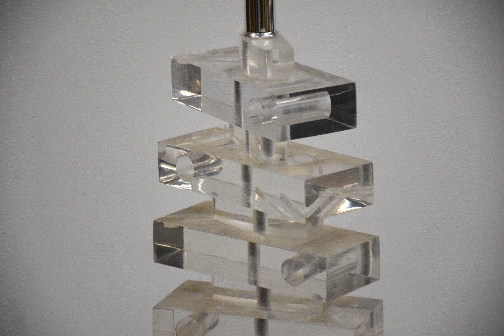 Stacked Lucite Table Lamps A Pair - Etsy