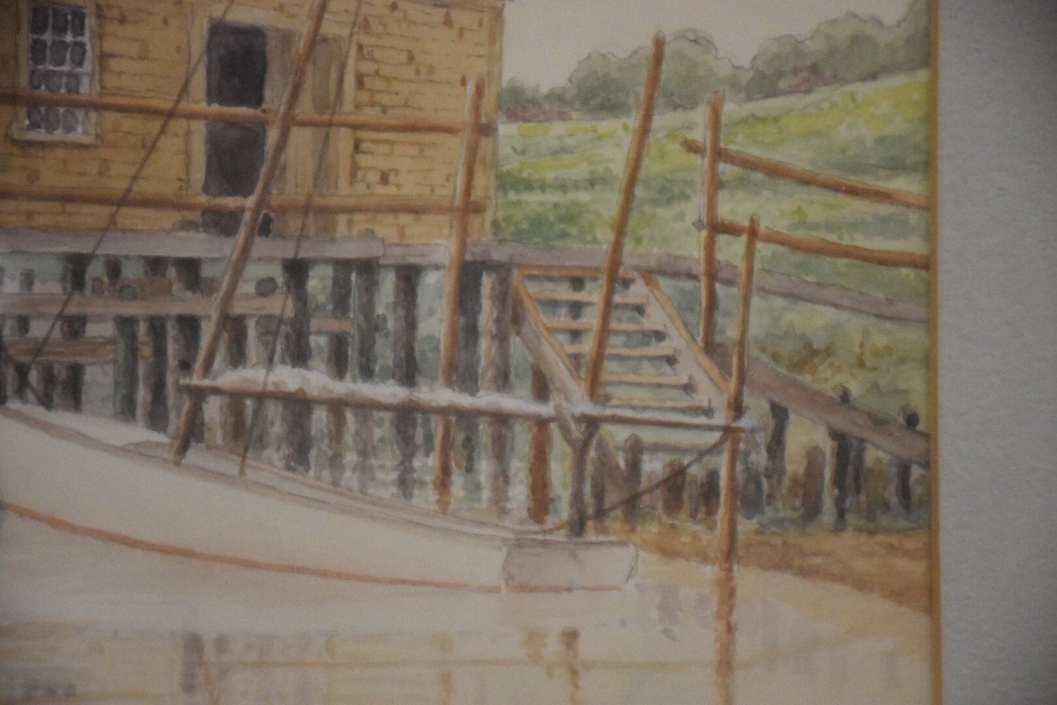 Watercolor Harbor Painting - Etsy