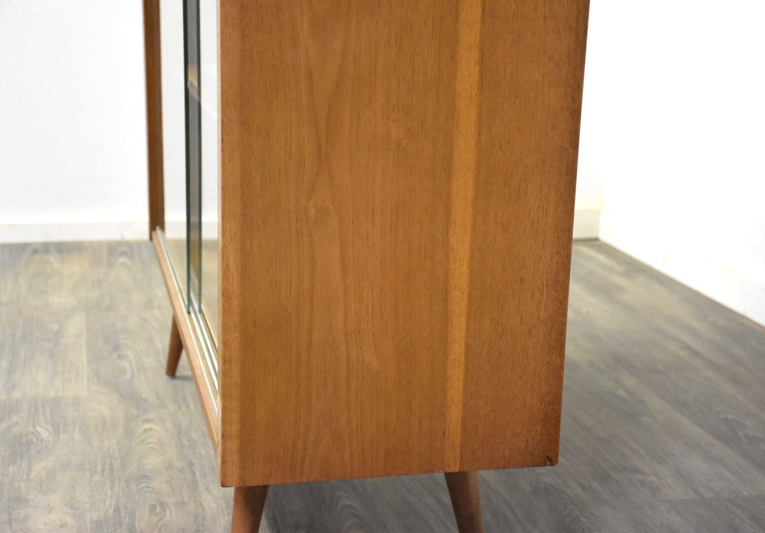 Walnut MCM Bookcase Display Cabinet - Etsy