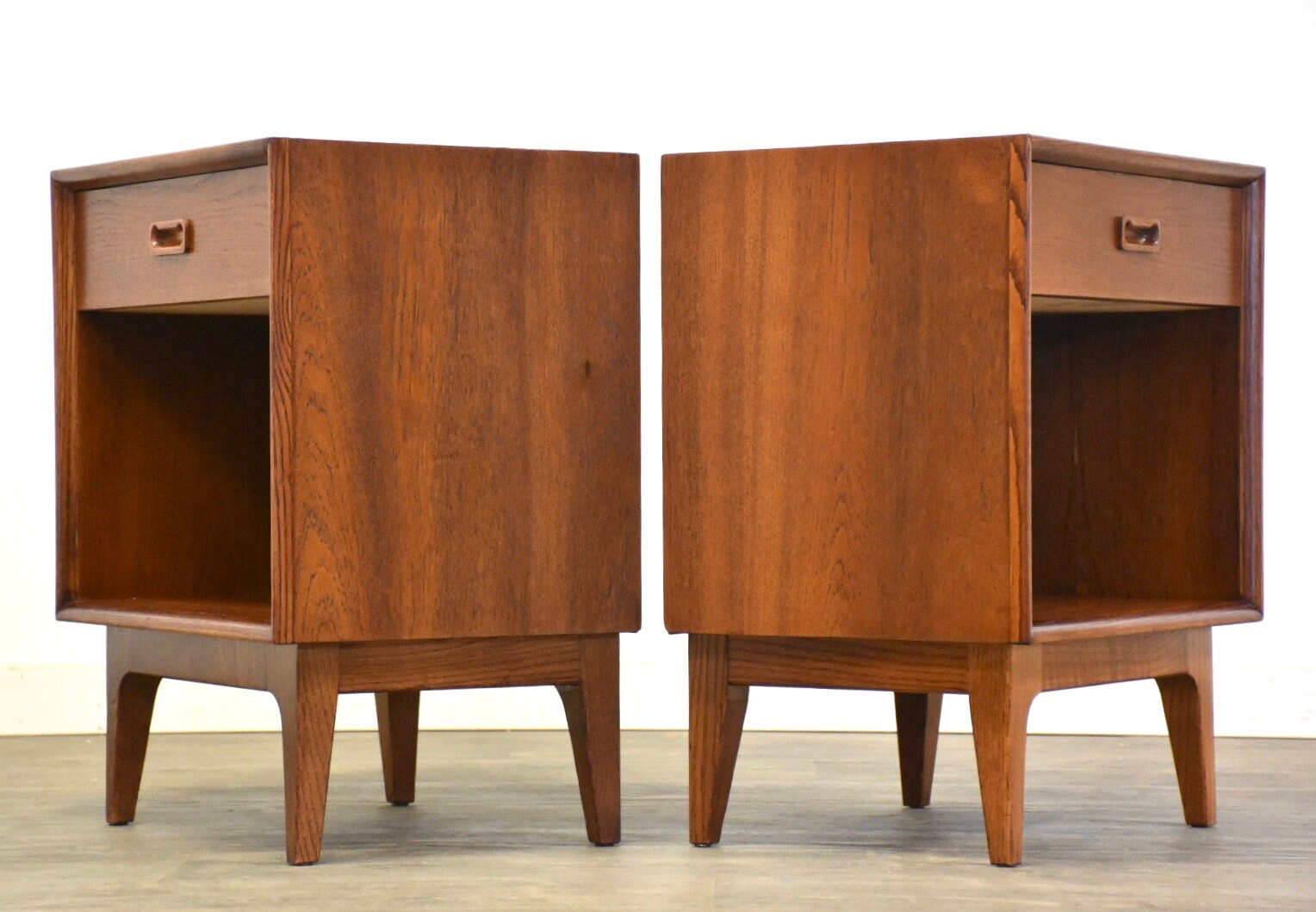 Teak Nightstands A Pair - Etsy