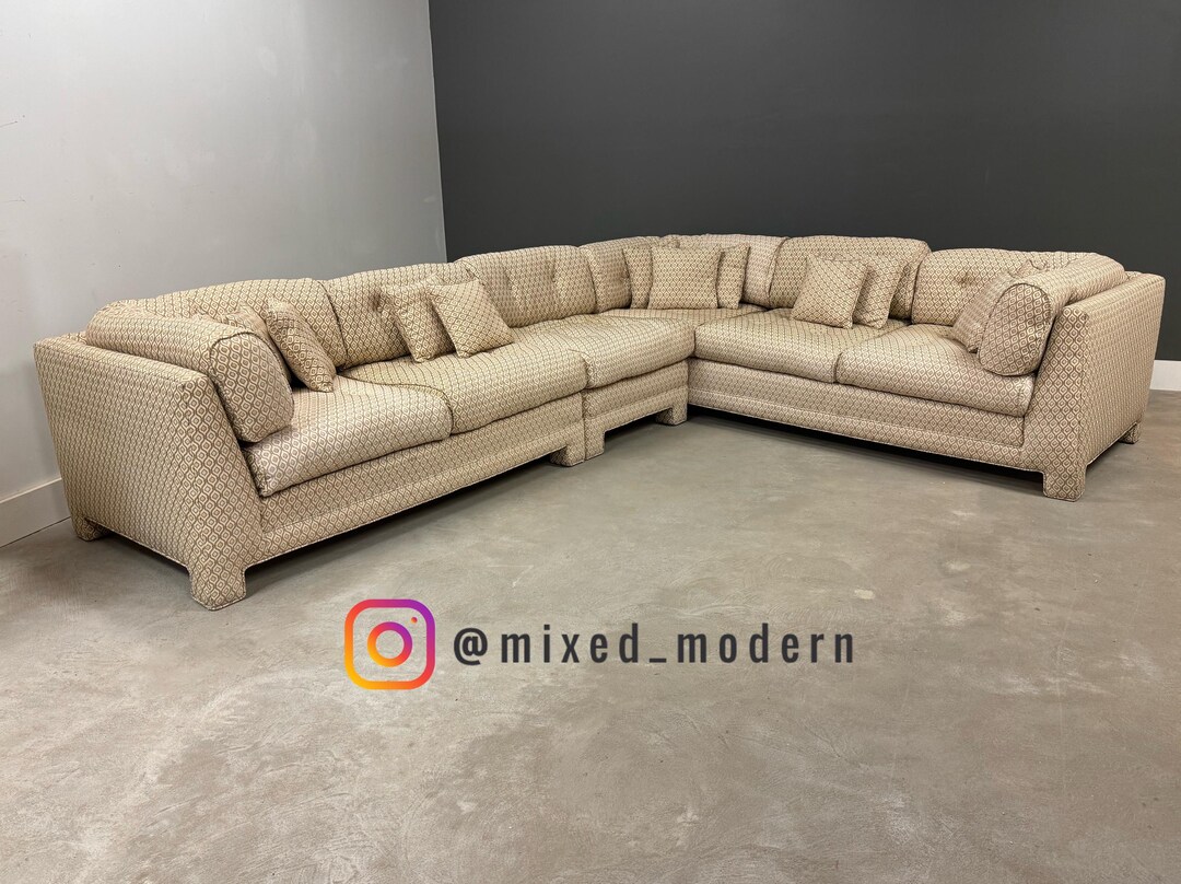 Vintage Modern Parsons Style Sectional Sofa - Etsy