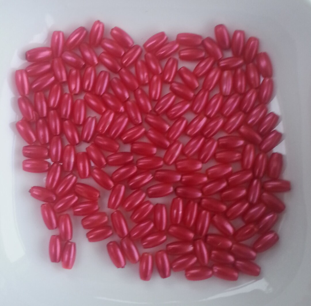 Rice Beads 3mm X 6mm Red X 100 - Etsy