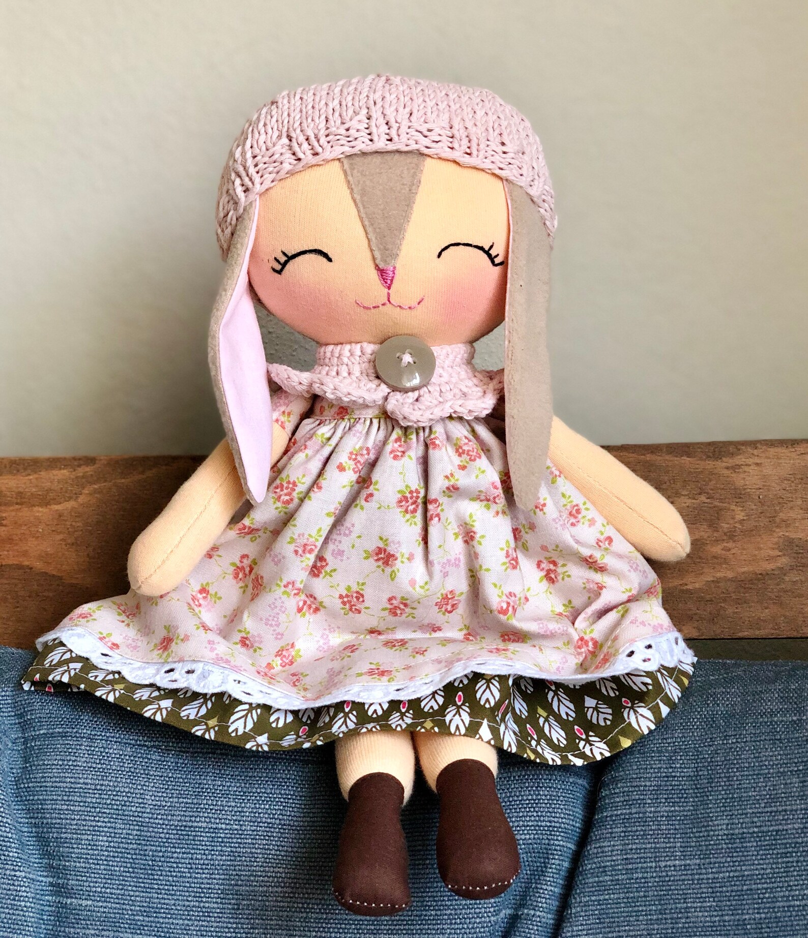 Pink Bunny Rag Doll Bunny Soft Doll Toddlers Fabric Toy - Etsy