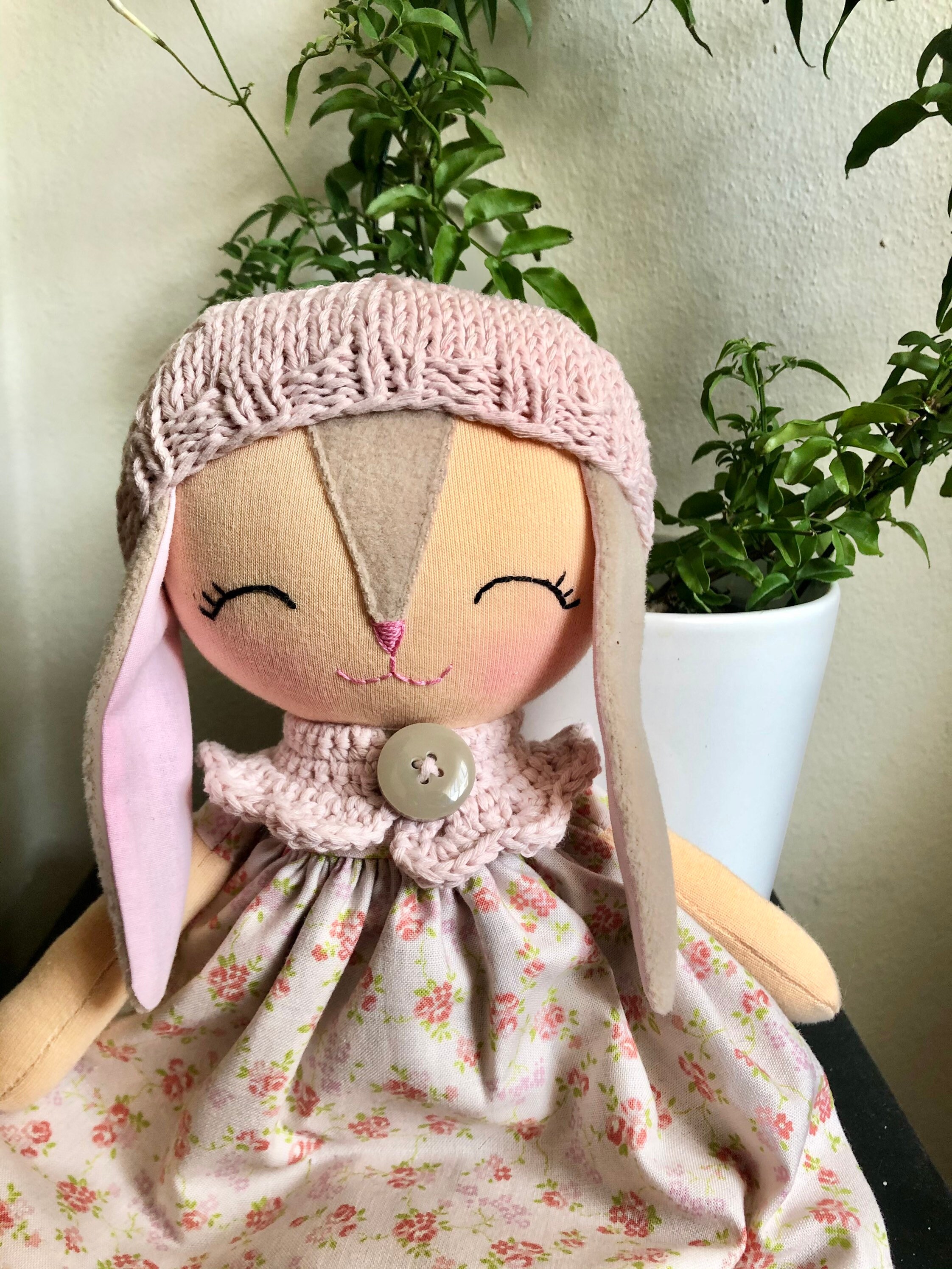 Pink Bunny Rag Doll Bunny Soft Doll Toddlers Fabric Toy - Etsy