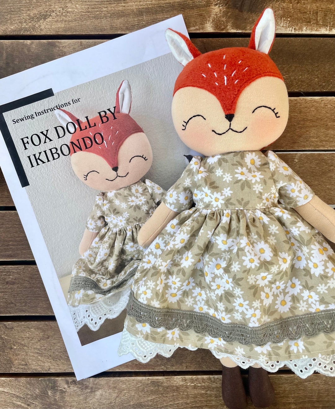 Diy Fox Fabric Doll Sewing Kit, Doll Making Kit, Diy Doll Supply Fabric ...