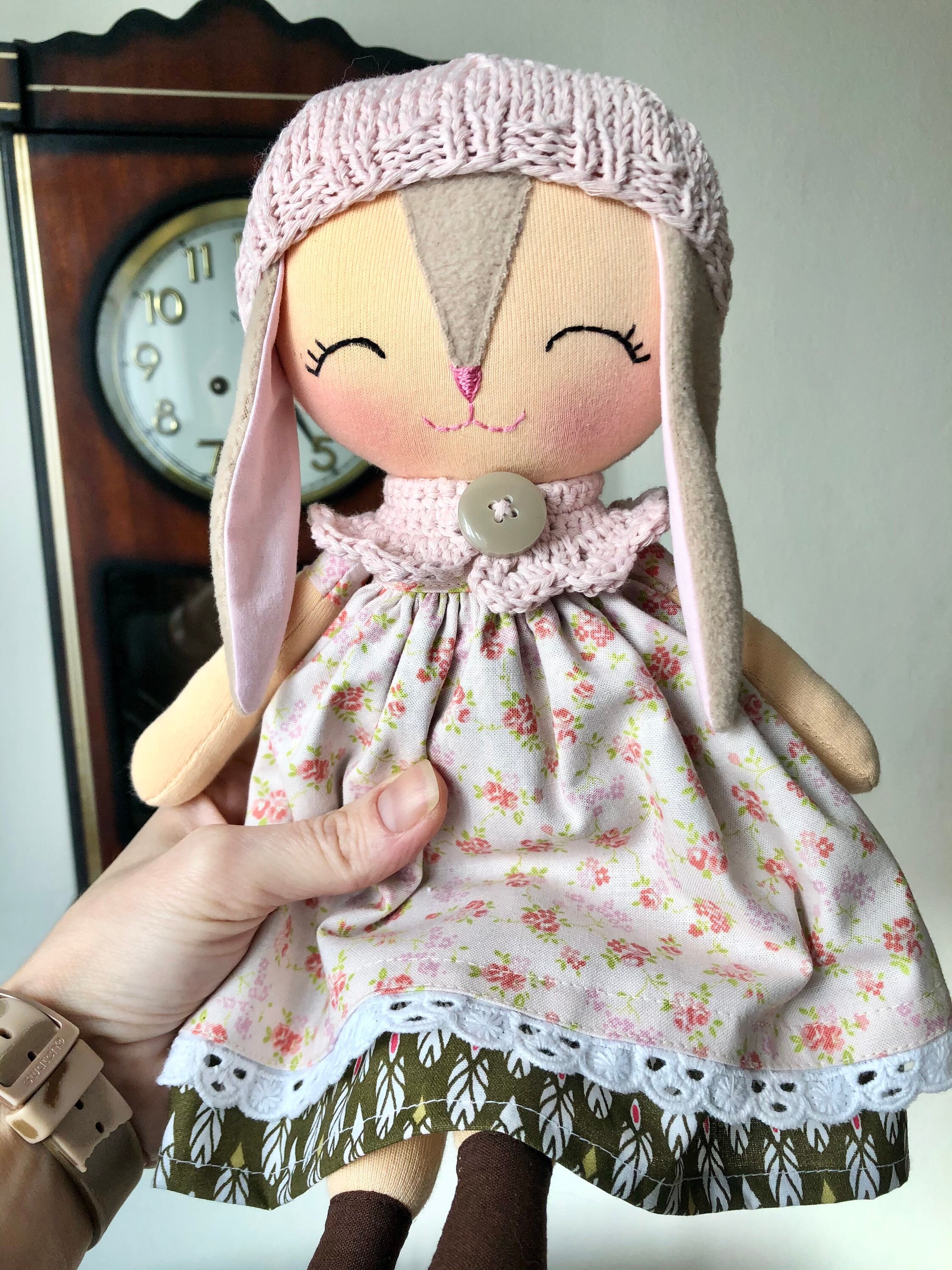 Pink Bunny Rag Doll Bunny Soft Doll Toddlers Fabric Toy - Etsy