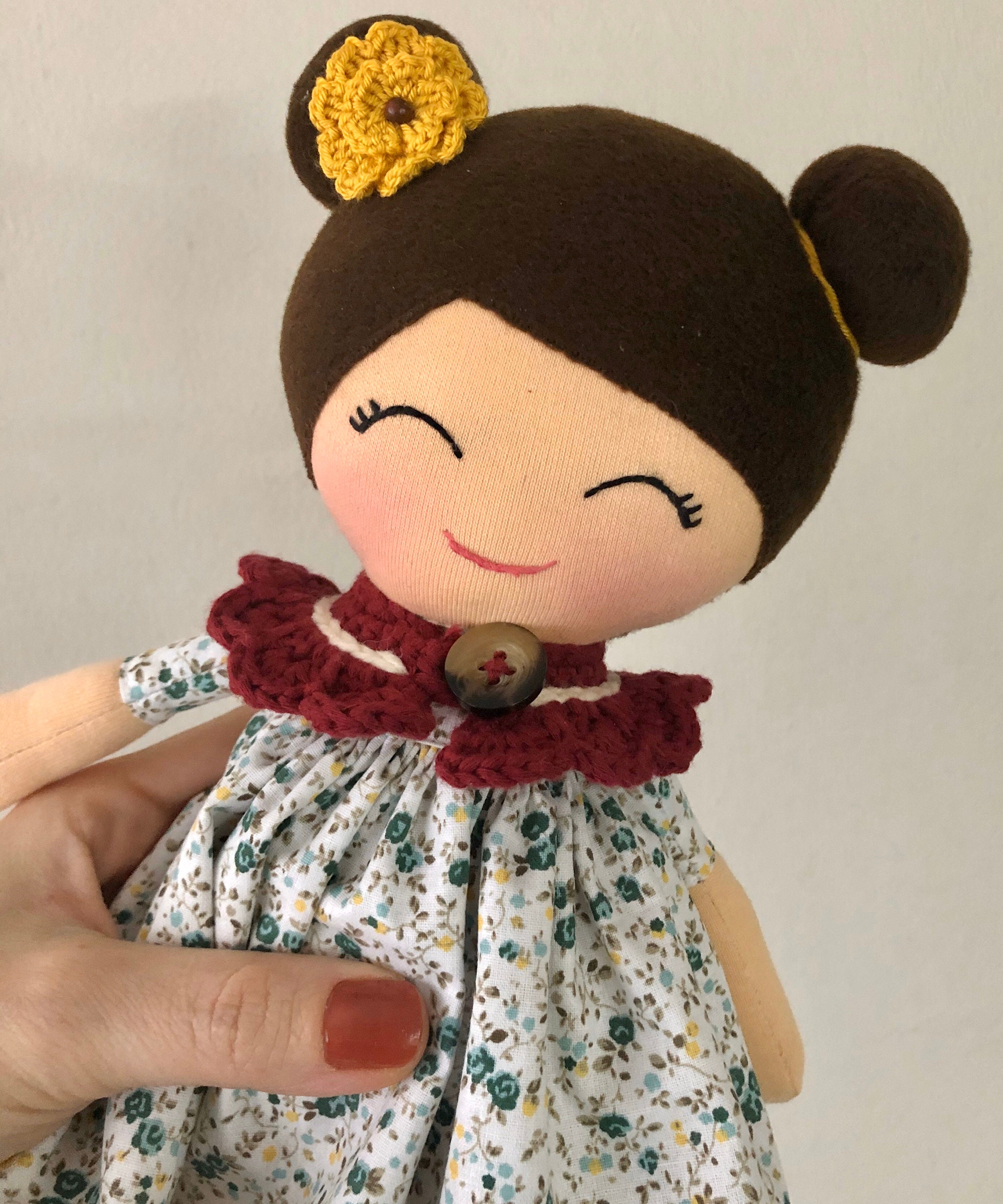 Medium Size Rag Doll Handmade Girl Soft Doll Baby First - Etsy