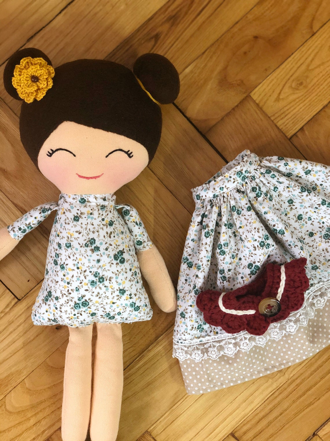 Medium Size Rag Doll Handmade Girl Soft Doll Baby First - Etsy