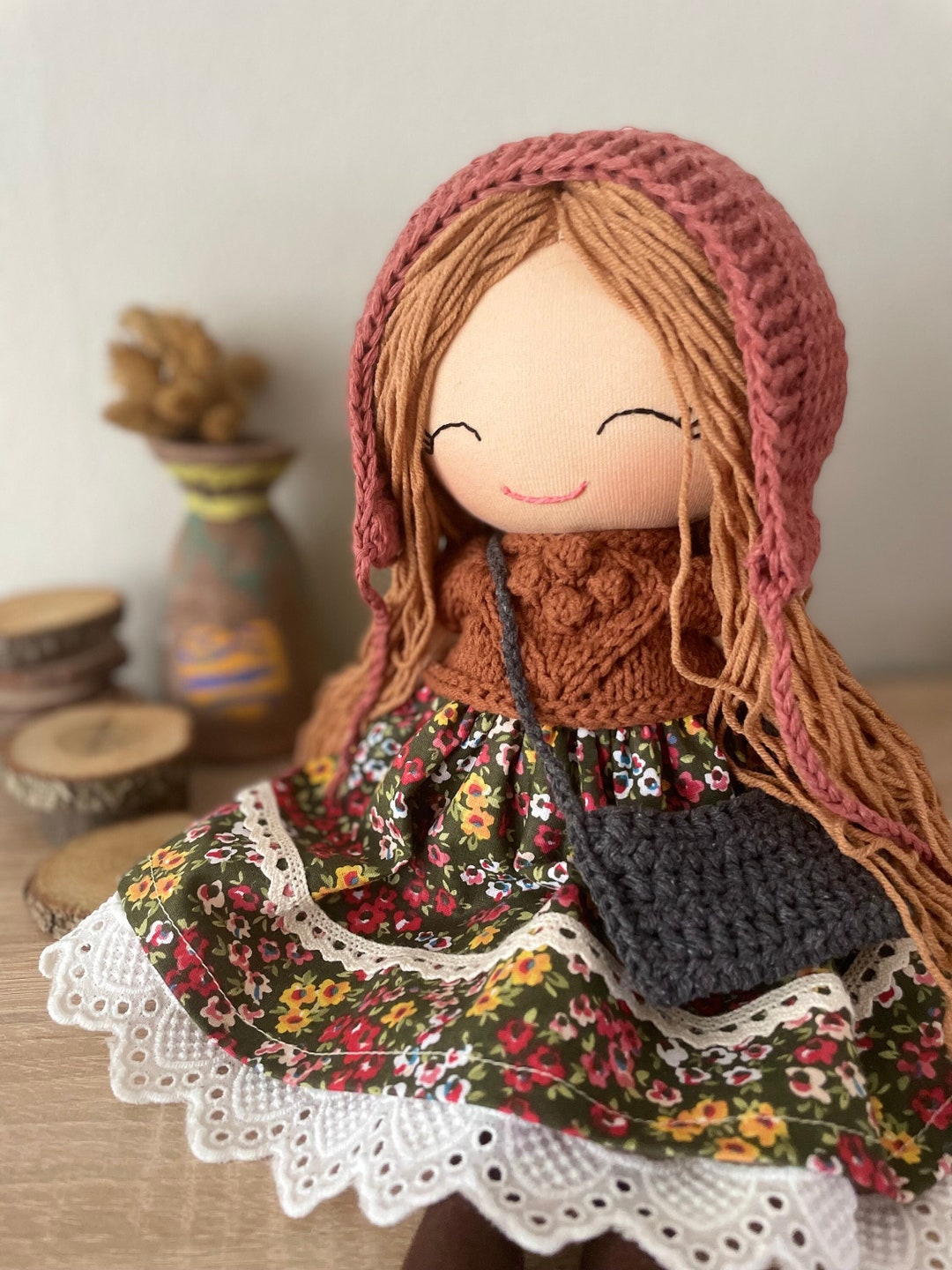 Girl Rag Doll With Long Hair, Soft Toy for Girls, Dress up Fabric Doll ...